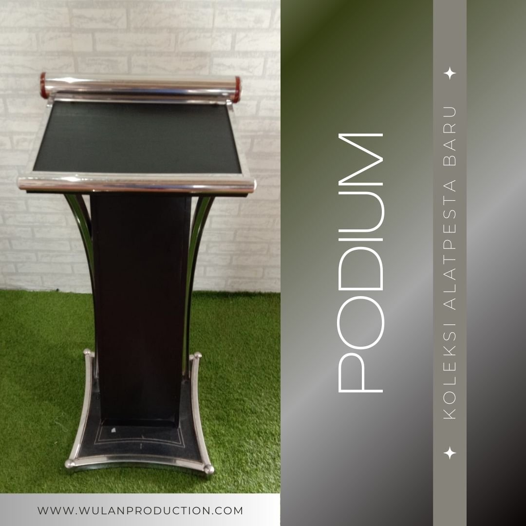 Sewa Podium Kalep Hitam Murah Kerangka Stainless Jakarta