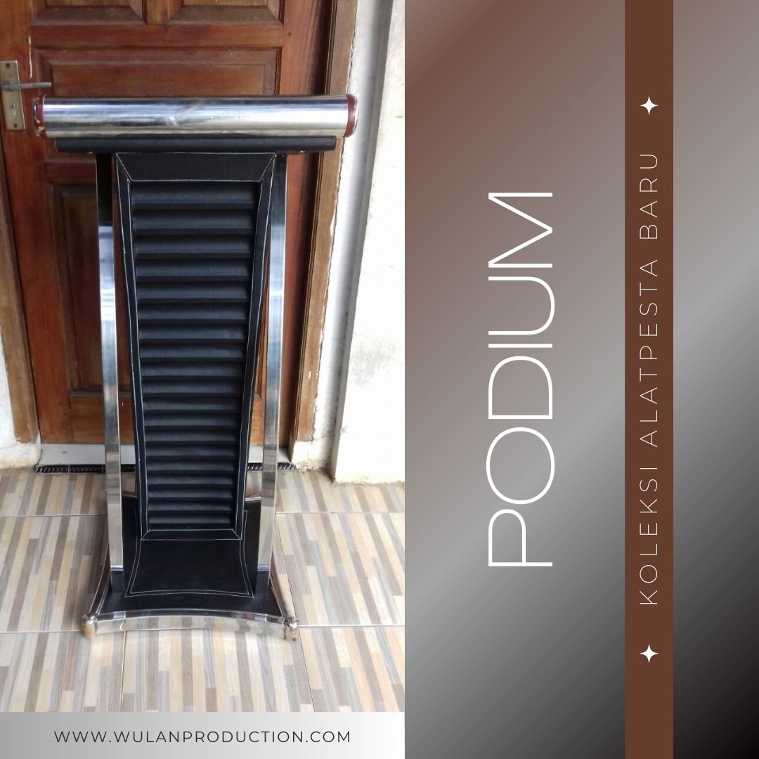 Sewa Podium Kalep Hitam Murah Kerangka Stainless Jakarta