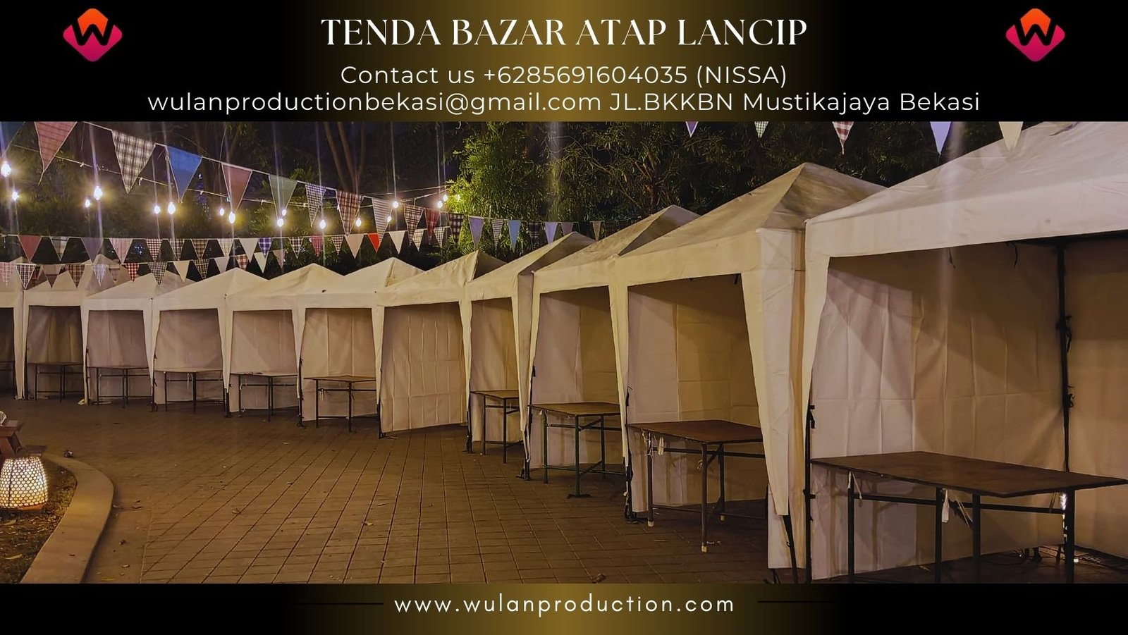 Sewa Tenda Type Atap Lancip Putih Untuk Bazar di Jakarta