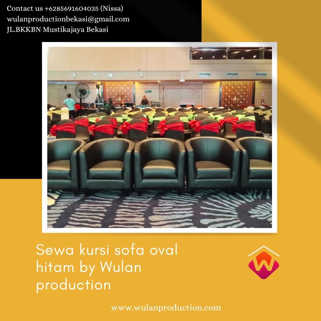 Menyewakan Sofa Hitam Model Oval Minimalis Area Bogor