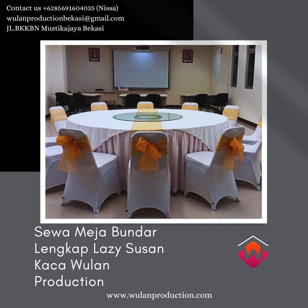 Sewa Meja Bundar Lengkap Lazy Susan Kaca Jakarta
