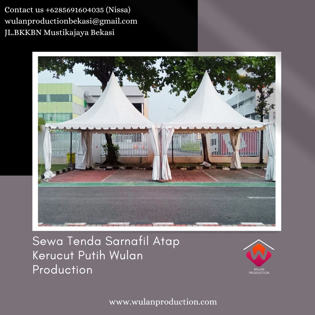 Sewa Tenda Sarnafil Atap Kerucut Putih Area Depok