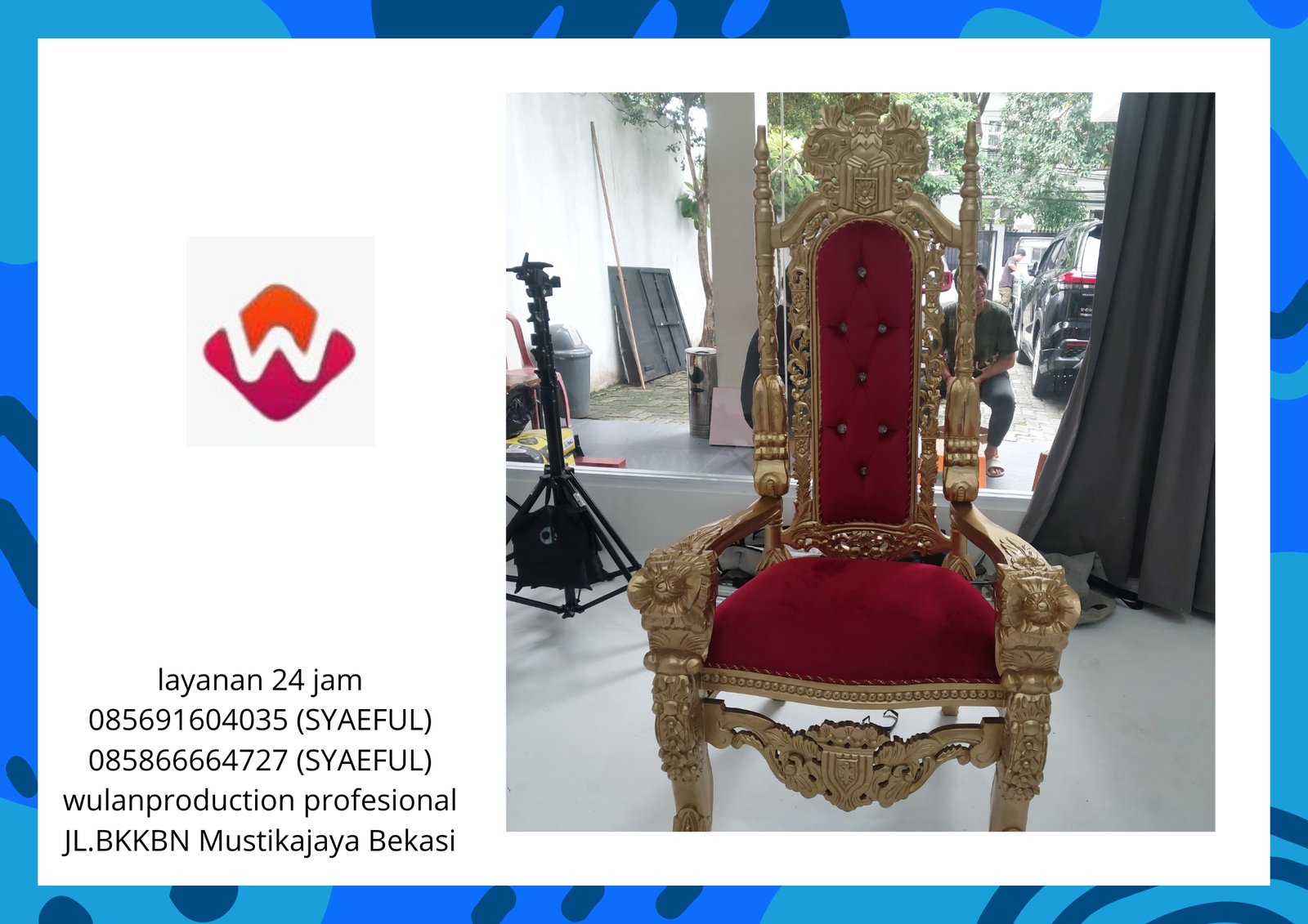Sewa Kursi Singgasana Studio Merah Kebon Jeruk Jakarta